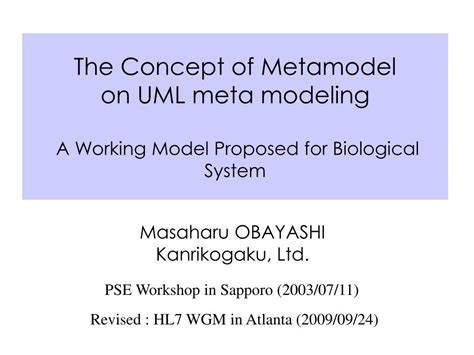 ppt the concept of metamodel on uml meta modeling a working model