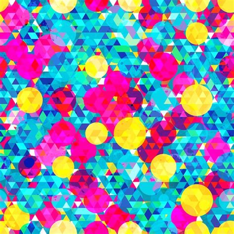 Bright Circle Seamless Pattern Premium Vector