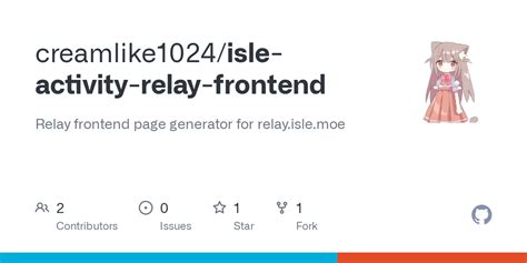 Github Creamlike1024 Isle Activity Relay Frontend Relay Frontend Page Generator For Relay