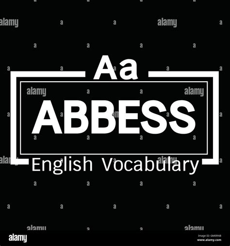 Abbess English Word Vocabulary Illustration Design Stock Vector Image