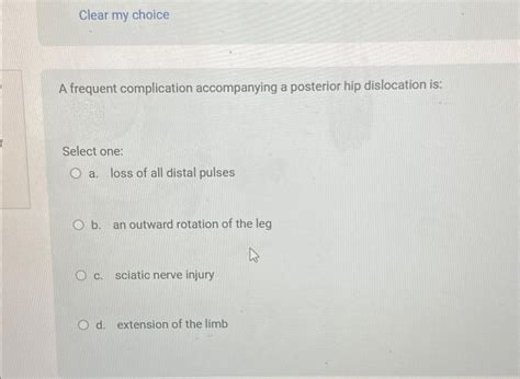 Solved Clear My Choicea Frequent Complication Accompanying A
