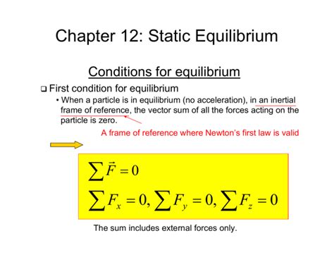 Static Equilibrium Conditions And Center Of Gravity