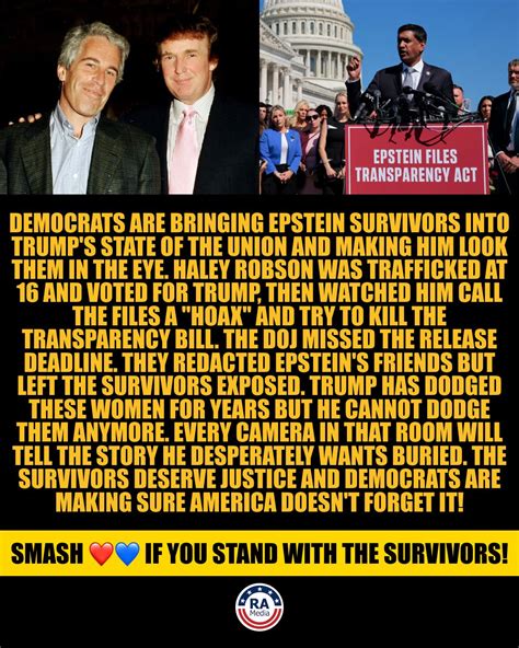 Really Breaking Democrats Bring Epstein Survivors To Sit In Trumps