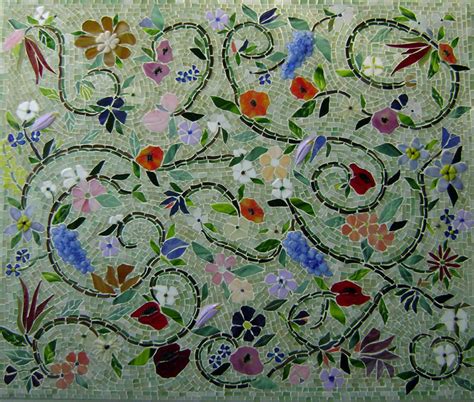 Glass Mosaic Floral Muraldesigner Glass Mosaics