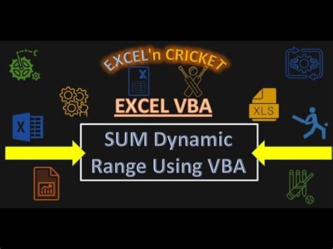 EXCEL VBA SUM DYNAMIC RANGE Till Non Blank Row YouTube