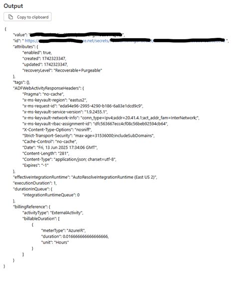 json parameter is not valid after updating secret key in adf web activity microsoft qanda