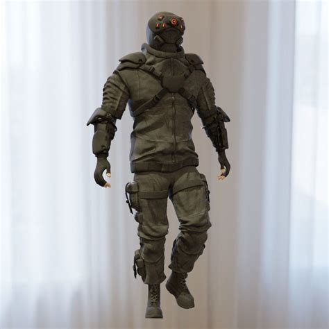 Cyberpunk Character Cyber Mobster Runner 3d Model Rigged Cgtrader
