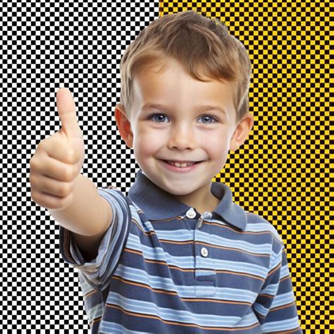 Premium Psd Cute Boy The Shows His Thumb
