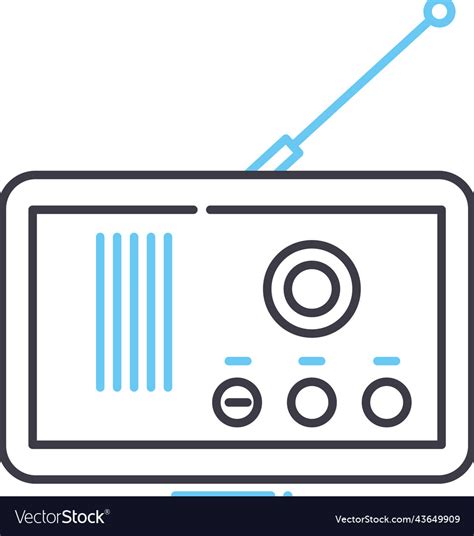 Radio Line Icon Outline Symbol Royalty Free Vector Image