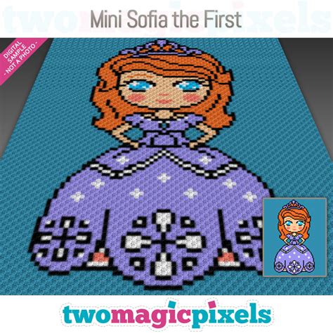 Mini Sofia The First C2c Graph Sc Graph Cross Stitch Graph By Two Magic Pixels