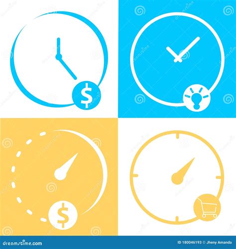Set Of Time Clock Concept Of Ui Design Elements Digital Countdown App User Interface Kit