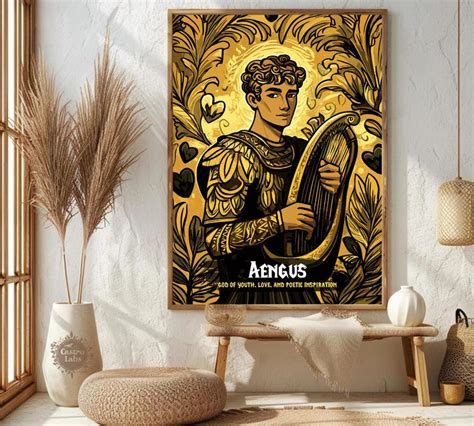 Aengus God Art Print Celtic Mythology Poster Etsy
