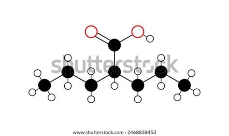 Valproate Molecule Structural Chemical Formula Ball And Stick Stock