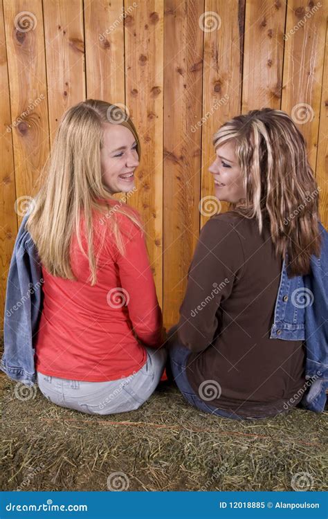 Girls Looking At Each Other And Smiling Stock Image Image Of Smile