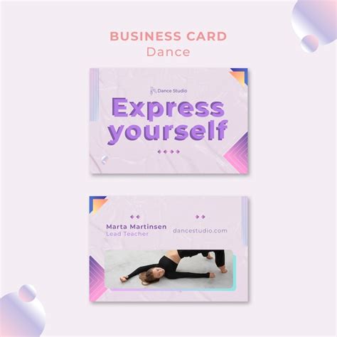 Free Psd Geometric Dance Lessons Business Card Template