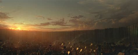 Attack On Titan Sunrise Over The Wall Hd Wallpaper By Pablo Dominguez
