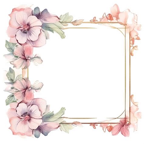 Premium Photo Water Color Frames Floral