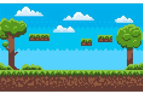 Adventure Map Pixel Game Green Pixel Games Pixel Adventure Map