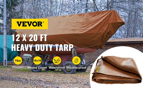 Lona Resistente Vevor 12 X 20 Pies 16 Mil De Grosor Cubierta