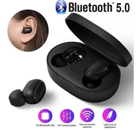 Fone De Ouvido Com Bluetooth Tws Preto Com Caixinha Sem Fio Tws Ultra Fone De Ouvido