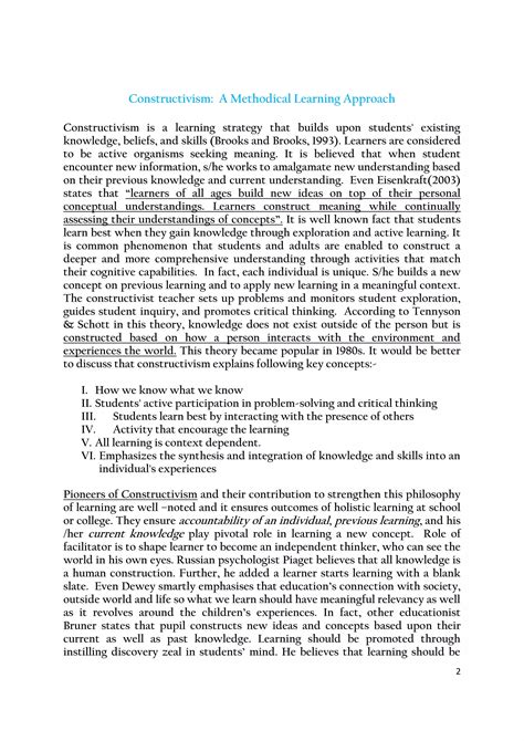 Constructivism A Methodical Learning Approach Pdf