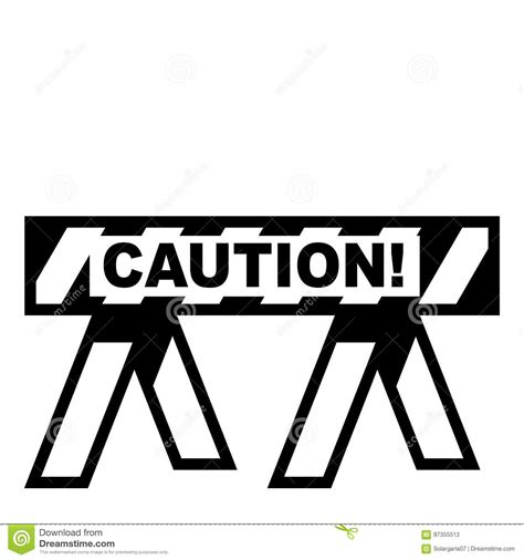 Barier With Caution Text Vector Illustration Stock Vector Illustration Of Road Security 97355513