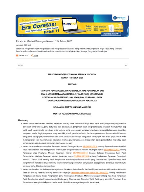 Pmk 164 Tahun 2023 Pdf