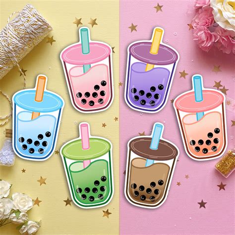 Bubble Tea Stickers Boba Cute Stickers Drink Cute Etsy