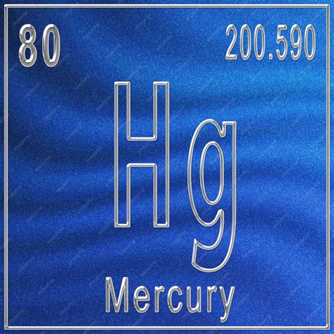 Elemento Químico De Mercurio Signo Con Número Atómico Y Peso Atómico