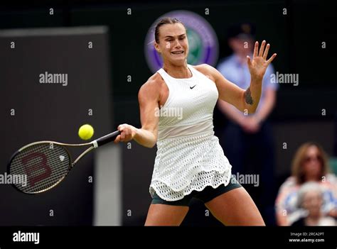 Aryna Sabalenka In Action Against Ons Jabeur During The Ladies Singles