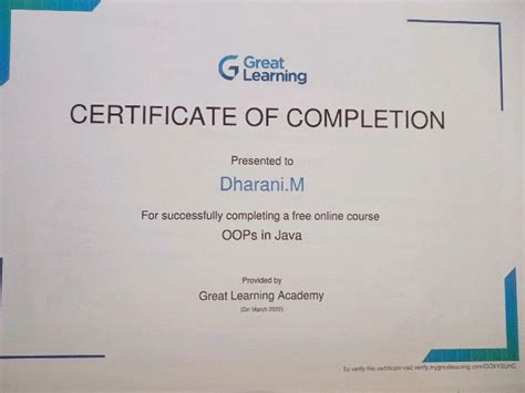 Dharani Manickam On Linkedin Certification Careergrowth Java