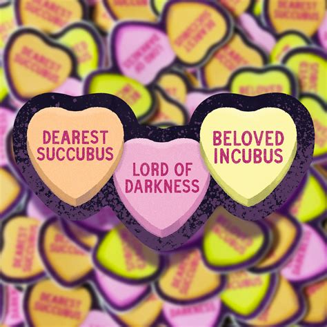 Demonic Candy Hearts Stickers Rob Demers Art