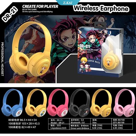 Hot Japan Anime Headphone Demon Slayer Kimetsu Kamado Tanjirou