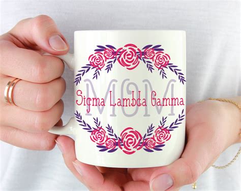 Slg Sigma Lambda Gamma Mom Floral Mug Sorority Coffee Mug Etsy