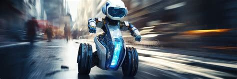 Robot As Human In Tricycle Stock Illustration Illustration Of