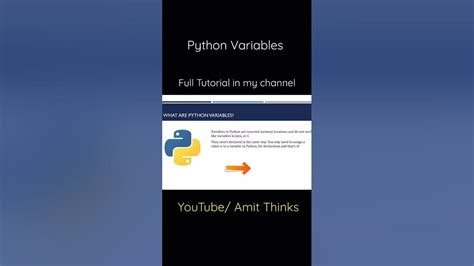Python Variables Shorts Amitthinks Youtube