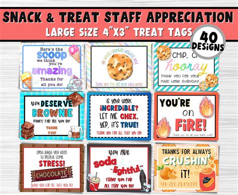 Treat Tags Staff Appreciation Bundle T Tags Large Size 4x3