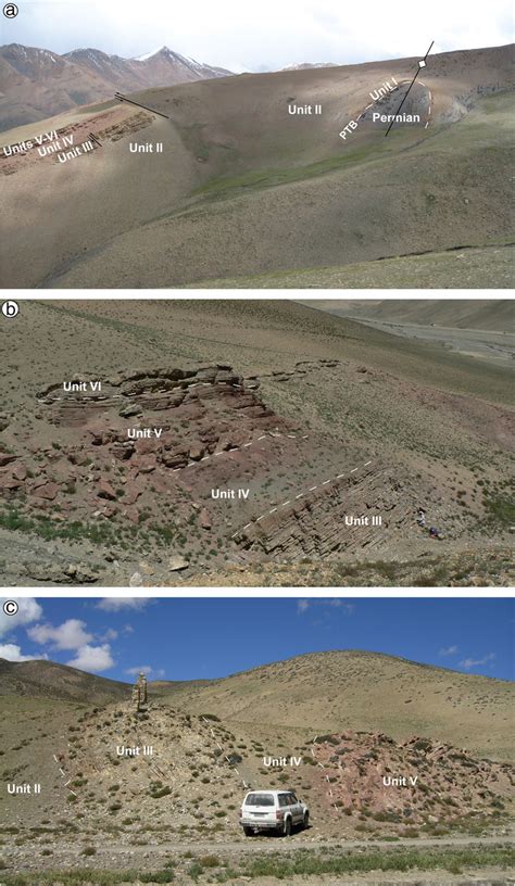 Outcrop Photographs With Indicated Lower Triassic Lithologic Units A Download Scientific