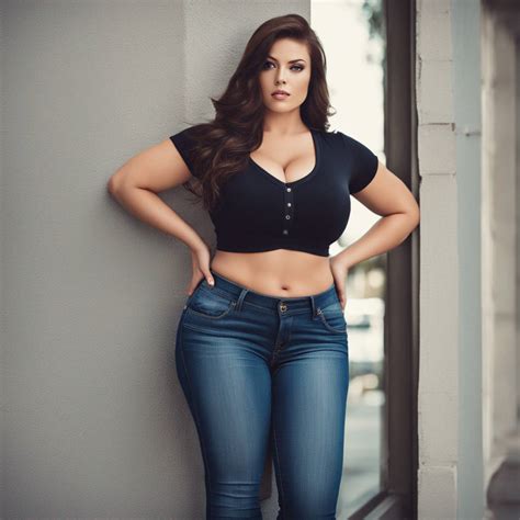 Curvy Brunette With Curves In Tight Jeans And Low By Carolinasun10 On