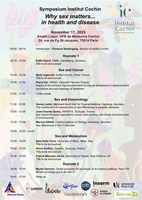 Céline Daviaud On Linkedin Symposium Institut Cochin Why Sex Matters In Health And Disease