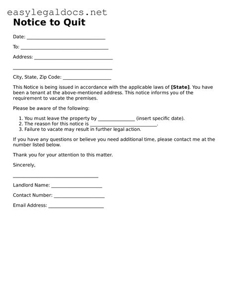 Free Notice To Quit Forms — Download Pdf Template
