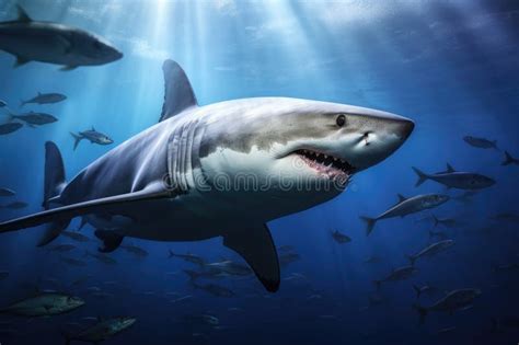 Great White Shark Underwater Stock Illustration Illustration Of