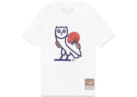 Ovo Mitchell And Ness 95 Raptors Og Owl T Shirt White Mens Fw22 Us