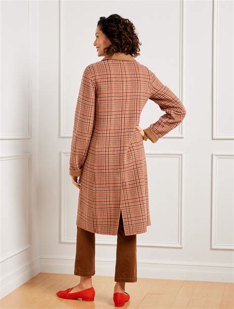 Wool Blend Coat Campfire Plaid Talbots