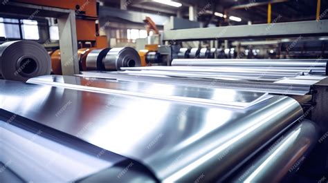 Una Máquina Prensadora De Laminación Produce Una Lámina De Metal A
