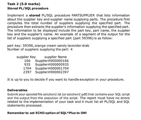 Solved Task Marks Stored PL SQL Procedure Implement Chegg
