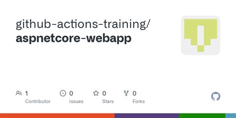 GitHub Github Actions Training Aspnetcore Webapp