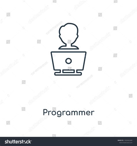 Programmer Concept Line Icon Linear Programmer Stock Vector Royalty