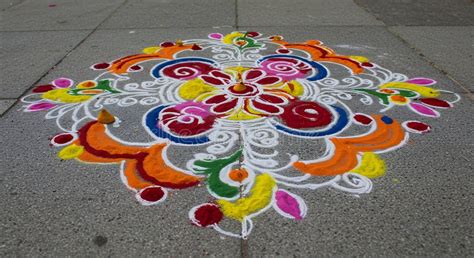 Intricate Kolam Rangoli Traditional Indian Art Stock Illustration