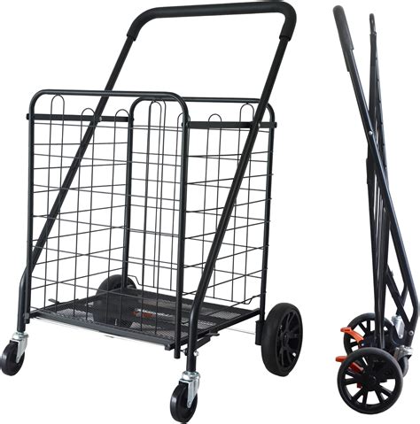 Folding Shopping Cart With Brake 200 Lbs Load Capacity